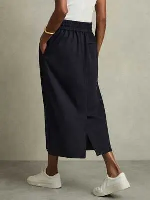 REISS Nora Wool-blend Jersey Midi Skirt