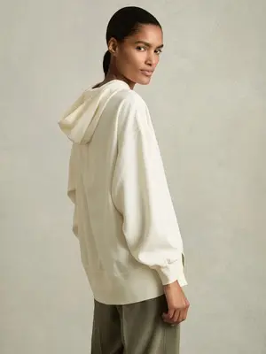 REISS Kiara Woven Hooded Top