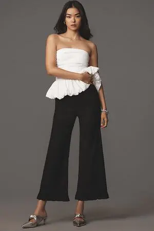 Maeve Ruffle-Hem Wide-Leg Pants