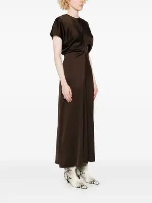 TOTEME Slouch Waist Draped Maxi Dress - Brown