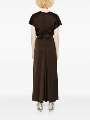 TOTEME Slouch Waist Draped Maxi Dress - Brown