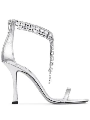 JIMMY CHOO Verity Crystal-embellished Sandals - Silver
