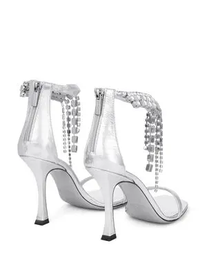 JIMMY CHOO Verity Crystal-embellished Sandals - Silver