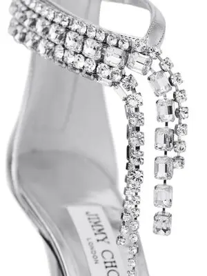 JIMMY CHOO Verity Crystal-embellished Sandals - Silver
