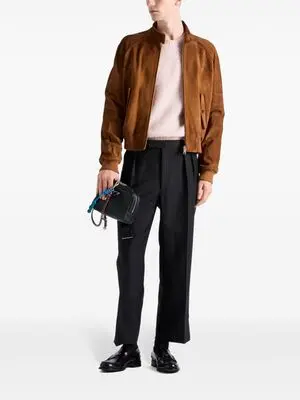 Prada Suede Bomber Jacket - Brown