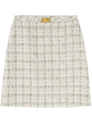 Versace Tweed A-line Mini Skirt - Neutrals