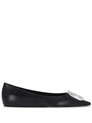 Amina Muaddi Camelia Ballet Flats - Black