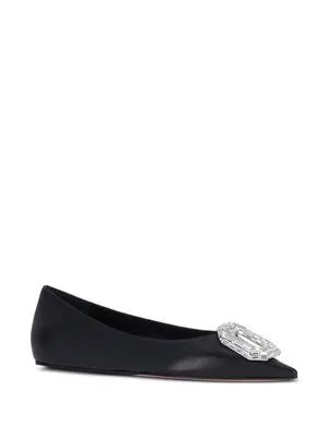 Amina Muaddi Camelia Ballet Flats - Black