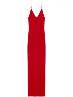 Versace Safety Pin Slip Midi Dress - Red