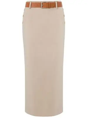 Moschino Belted Midi Skirt - Neutrals