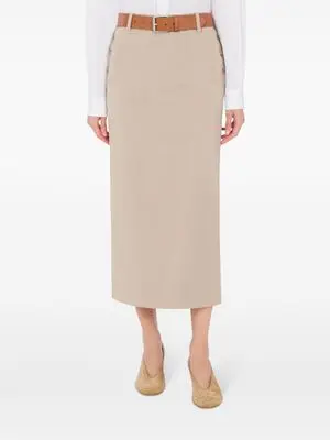 Moschino Belted Midi Skirt - Neutrals
