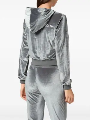 Philipp Plein Crystal Signature Hoodie - Grey