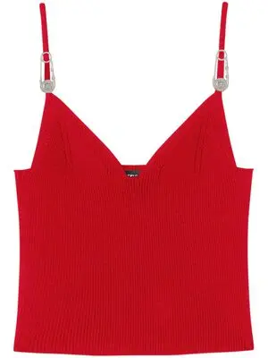 Versace Safety Pin Crop Top - Red
