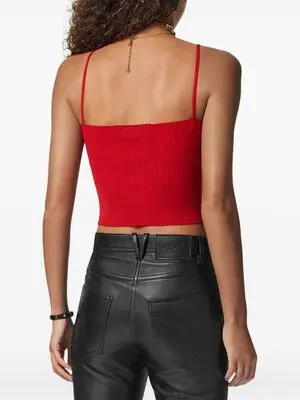 Versace Safety Pin Crop Top - Red