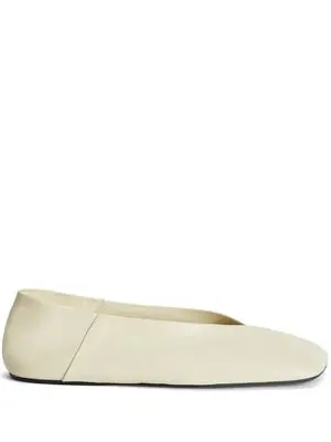 JIL SANDER Leather Ballerina Shoes - Neutrals