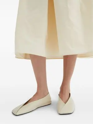 JIL SANDER Leather Ballerina Shoes - Neutrals