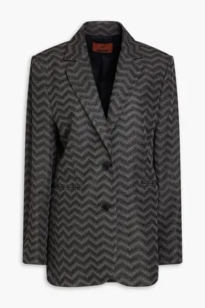 Missoni Crochet-knit Cotton Blazer - Anthracite