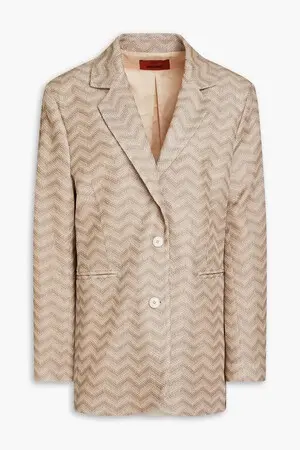 Missoni Crochet-knit Cotton Blazer - Mushroom