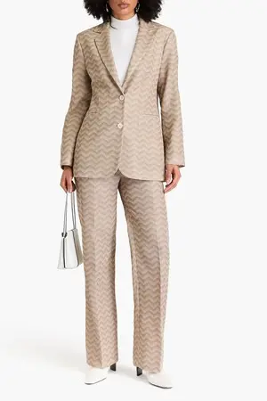 Missoni Crochet-knit Cotton Blazer - Mushroom