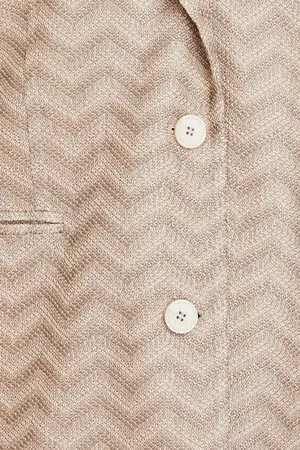 Missoni Crochet-knit Cotton Blazer - Mushroom