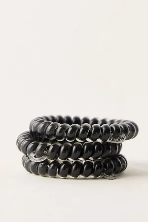 TELETIES Large Coil Hair Tie Pack - Jet Black