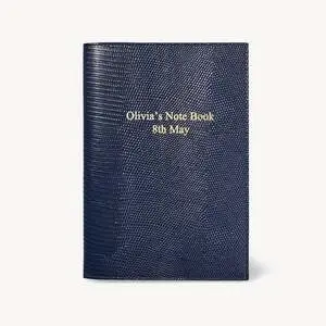 ASPINAL OF LONDON Refillable Journal In Midnight Lizard