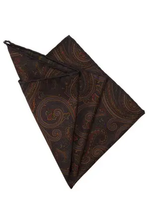 ELIZABETTA Positanodouble Sided Silk Pocket Square For - Navy