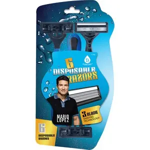 PURSONIC Mario Lopez 6 Disposable Razors - Blue