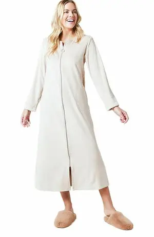 SOFTIES Serenity Sweetheart Neck Zip Robe