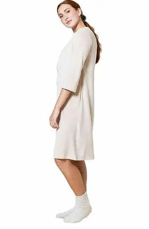 SOFTIES Serenity 3/4 Sleeve Short Zip Robe
