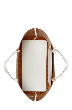 Mcm Himmel Embossed Logo Shopper - Egret