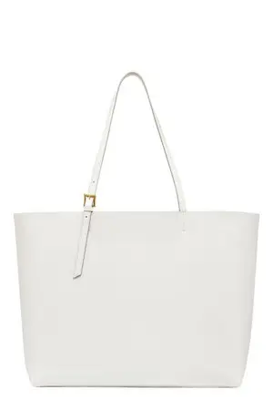 Mcm Himmel Embossed Logo Shopper - Egret