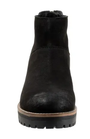 Softwalk Elmhurst Platform Bootie - Black Nubuck