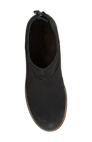 Softwalk Elmhurst Platform Bootie - Black Nubuck