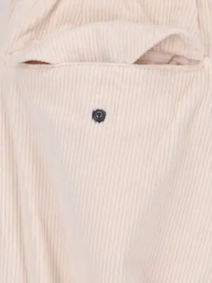 WHITE SAND Wide-ribbed Corduroy Trousers