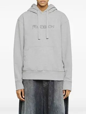 JW Anderson Logo-embroidered Hoodie - Grey