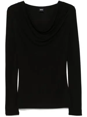BOSS Cowl-neck Crepe Top