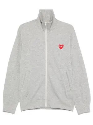 Play Comme Des Garcon Heart-patch Sweatshirt - Grey