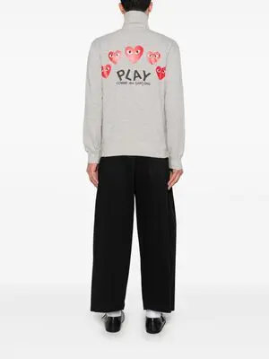 Play Comme Des Garcon Heart-patch Sweatshirt - Grey