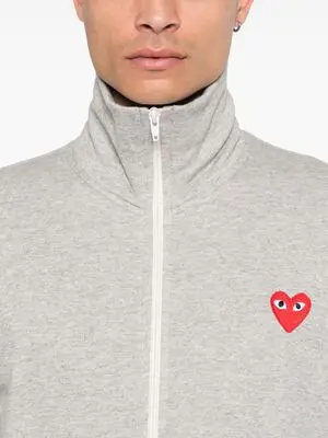 Play Comme Des Garcon Heart-patch Sweatshirt - Grey