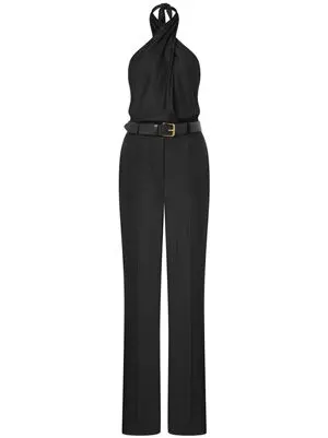 Moschino Belted Halterneck Jumpsuit - Black