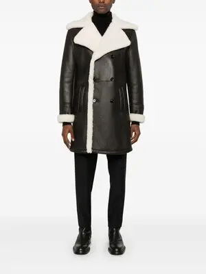 Dolce & Gabbana Leather Shearling Coat