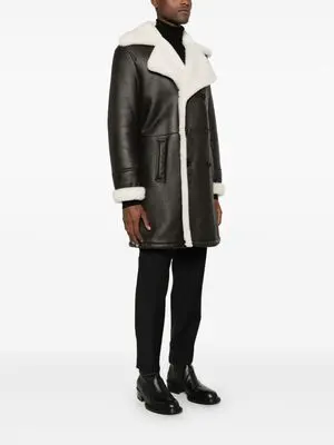 Dolce & Gabbana Leather Shearling Coat