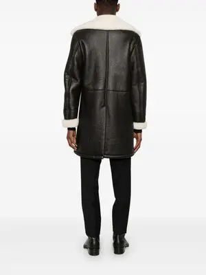 Dolce & Gabbana Leather Shearling Coat