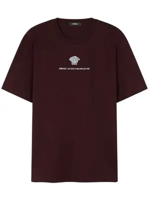 Versace Medusa Milano Embroidered T-shirt - Brown