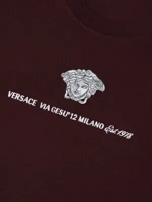 Versace Medusa Milano Embroidered T-shirt - Brown