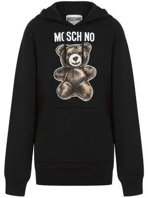 Moschino Teddy Bear-print Hoodie - Black