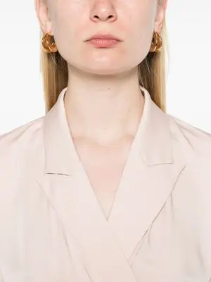 Theory Peak Lapel Wrap Blouse - Pink