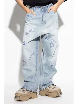 Vetements Printed Wide-leg Jeans