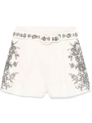 Zimmermann Belted Printed Shorts